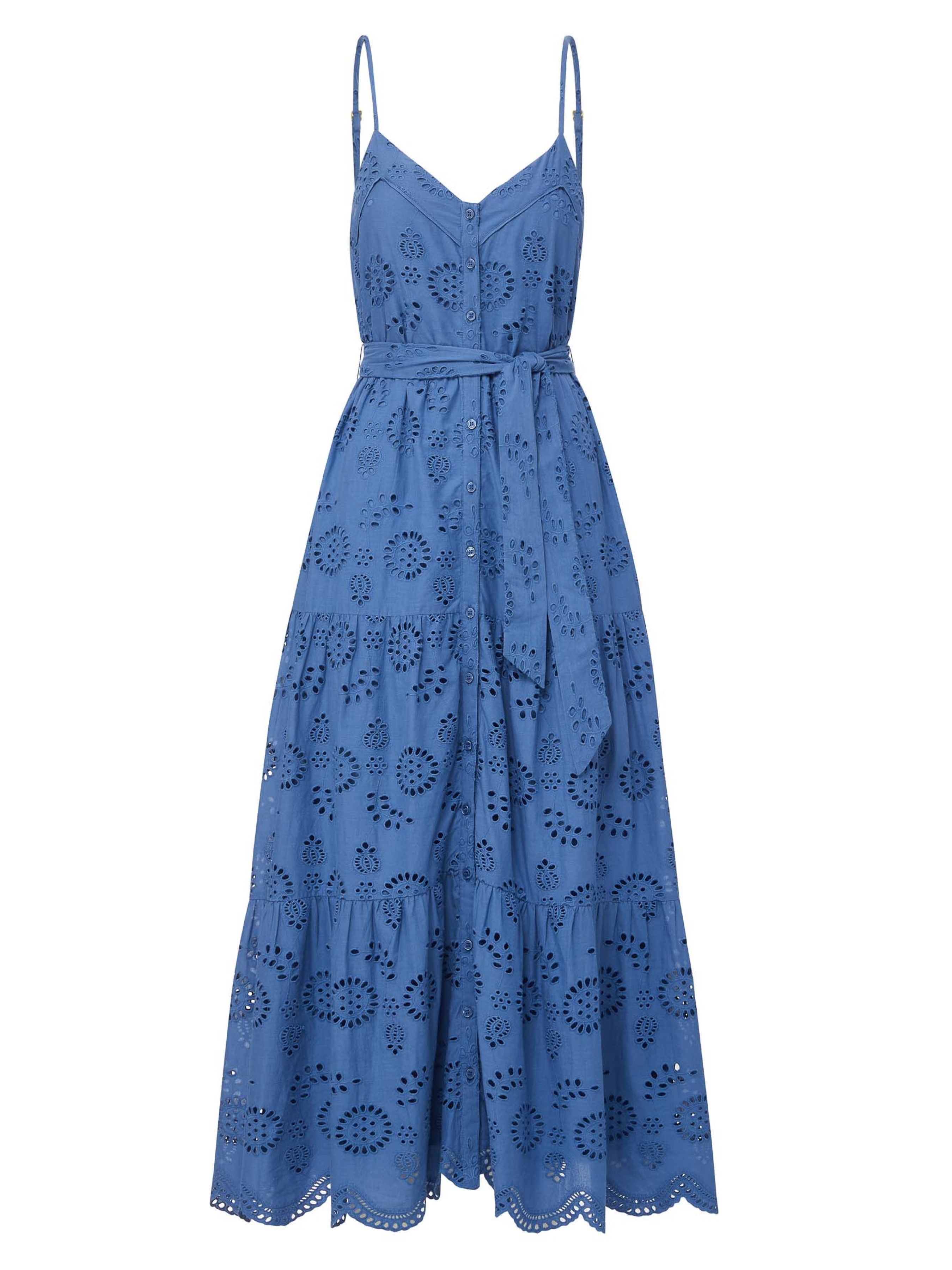 Addyson Dress In Steel Blue San Andrés Eyelet | CHANGE OF SCENERY ...