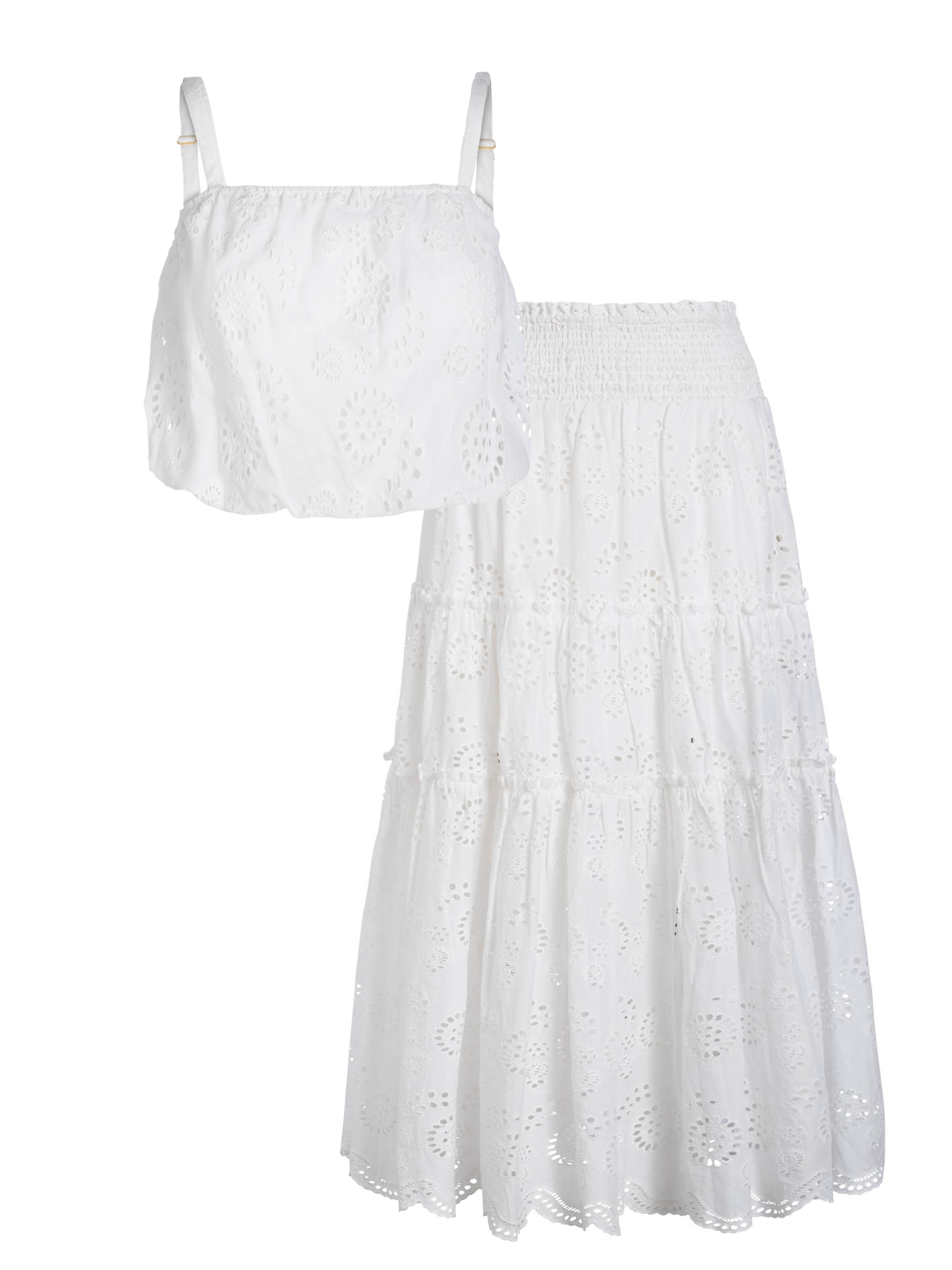 Dani Top + Charlie Skirt Set In Fresh White Eyelet – Change of Scenery
