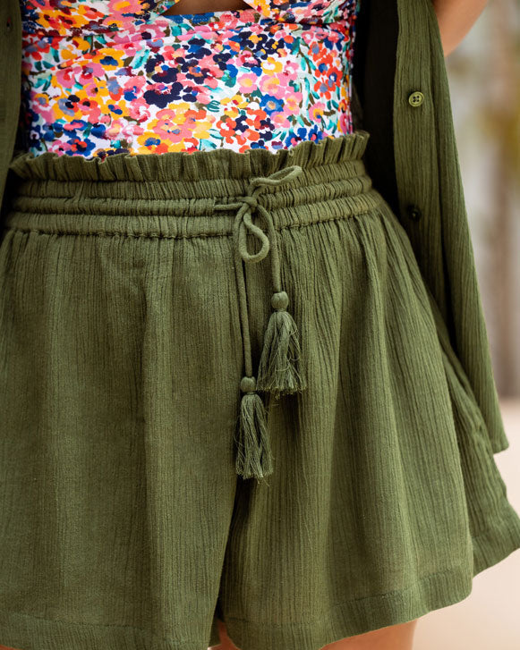 Michelle Top + Vicki Shorts Set in Olive | CHANGE OF SCENERY – Change ...