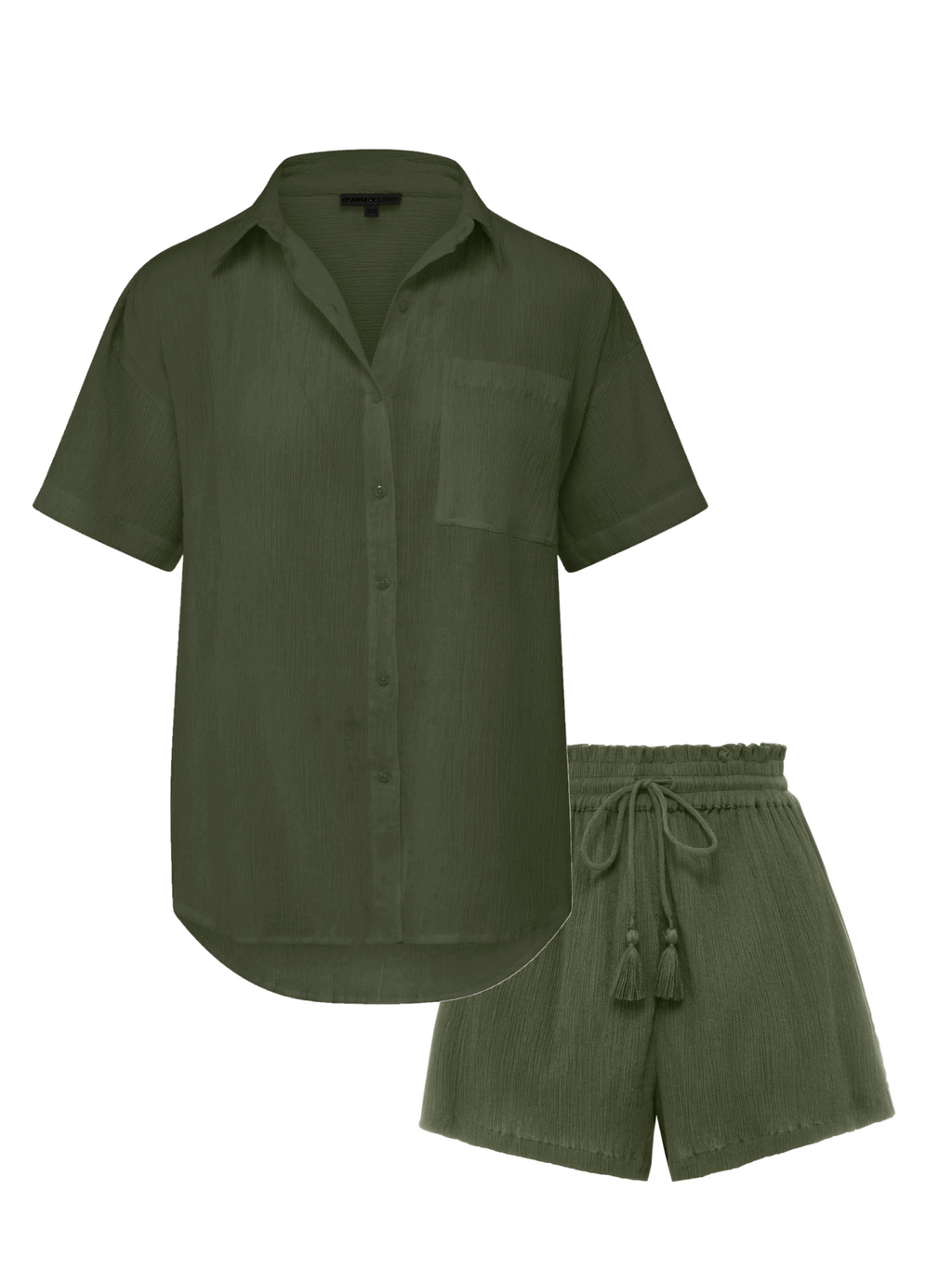 Michelle Top + Vicki Shorts Set in Olive | CHANGE OF SCENERY – Change ...